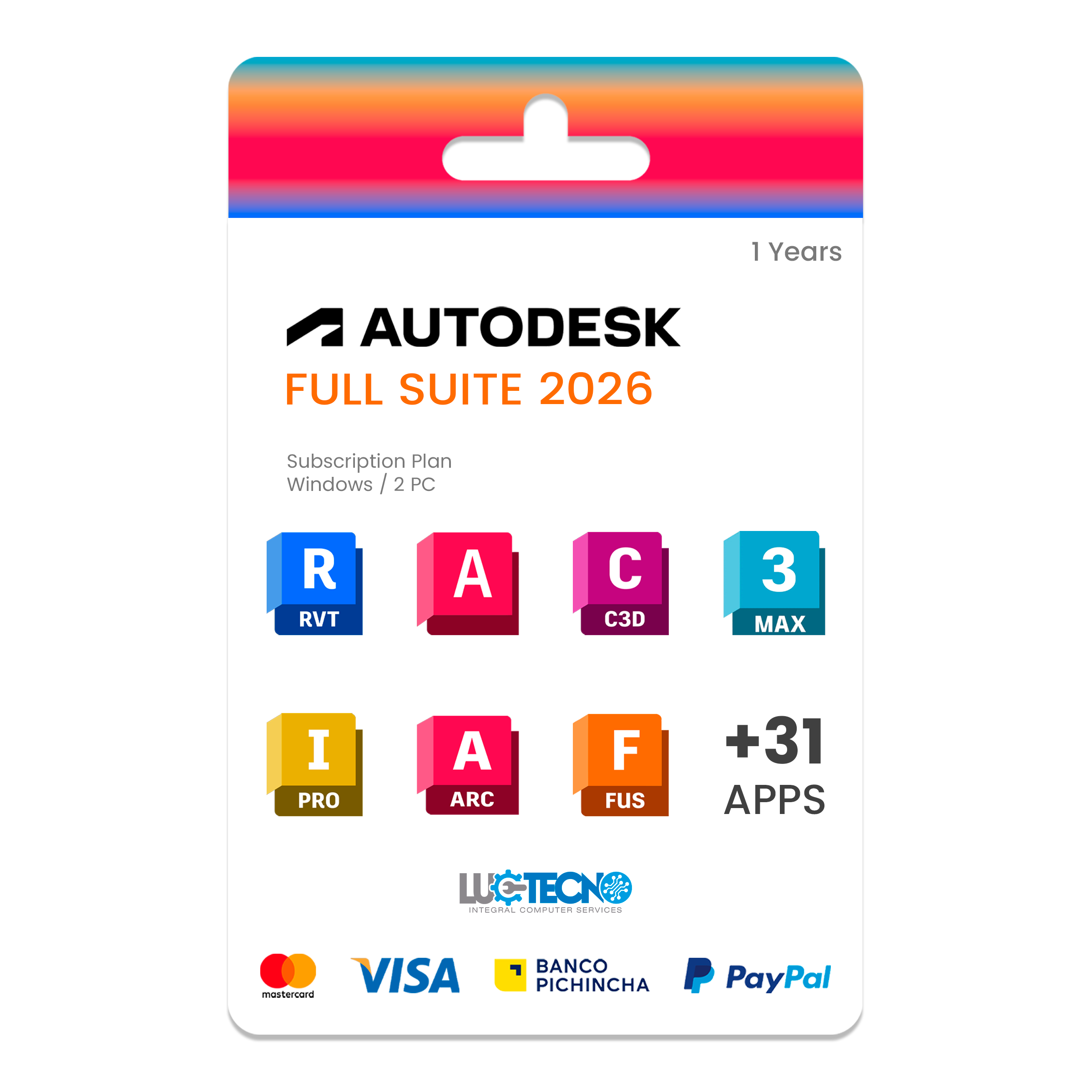 Autodesk Suite 2026 (Full Suite) | 1 Equipo | 12 Meses (Windows ...